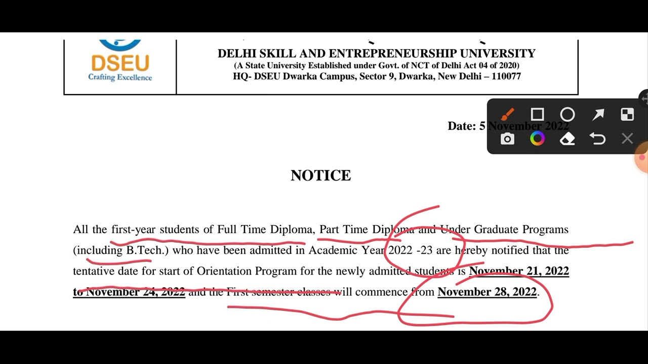 DSEU UG AND DIPLOMA ORIENTATION AND CLASSES START DATE #dseu2022 # ...