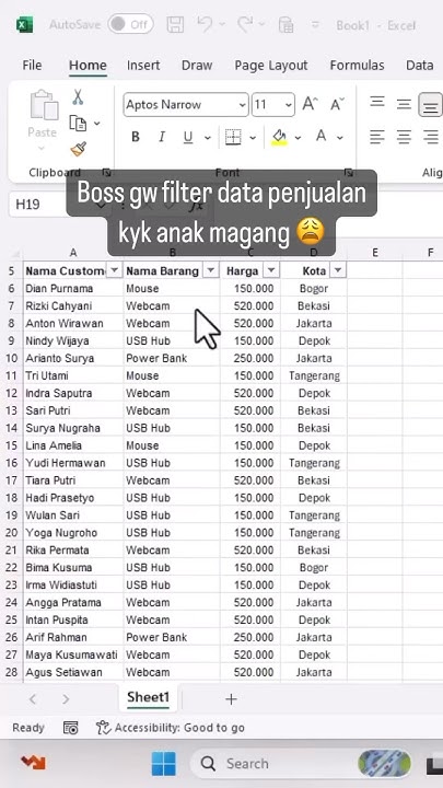 Cara Filter Data Penjualan Di Excel Excel Exceltips Exceltricks Tutorexcel Belajarexcel