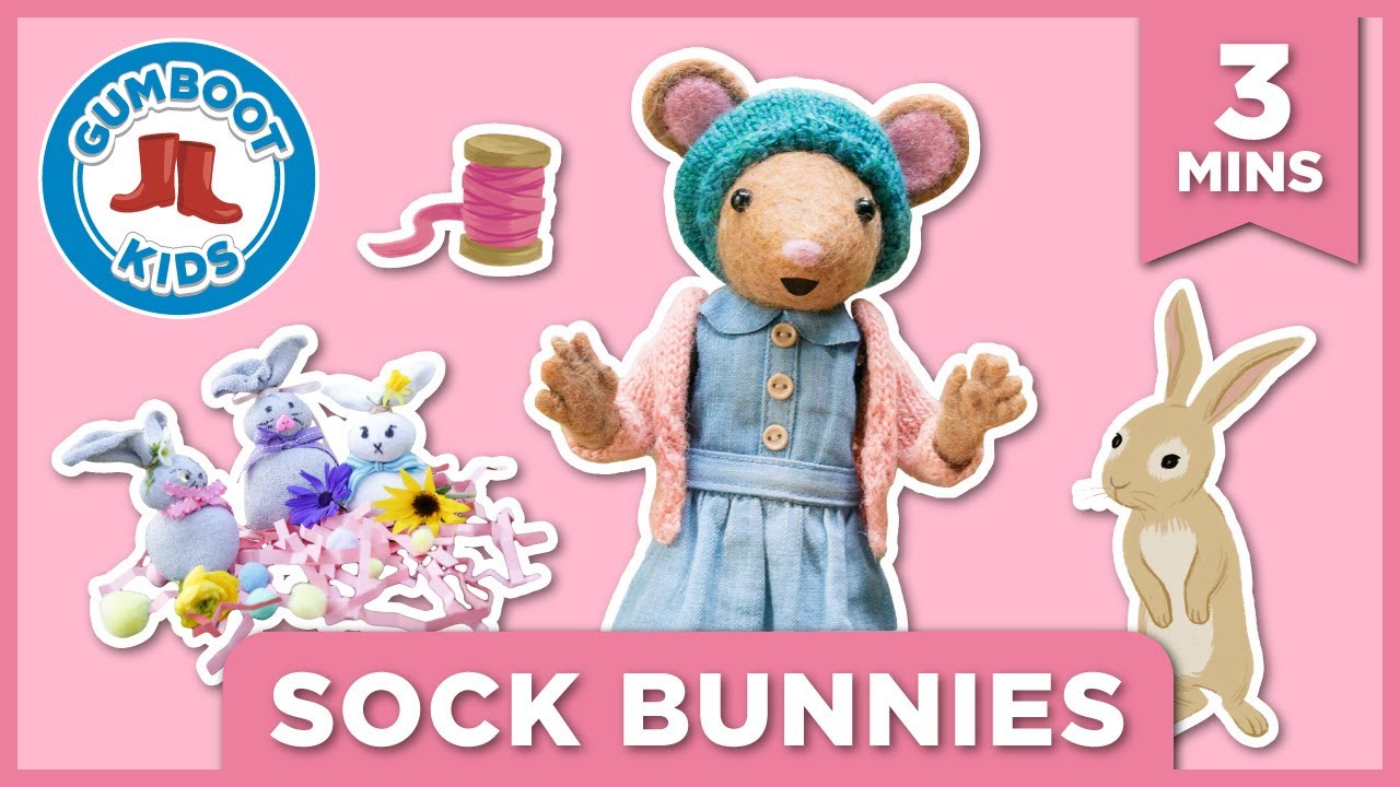 Sock Bunny 🐰🧦 ️ Gumboot Kids l Get Creative And Make A Nature Craft l ...