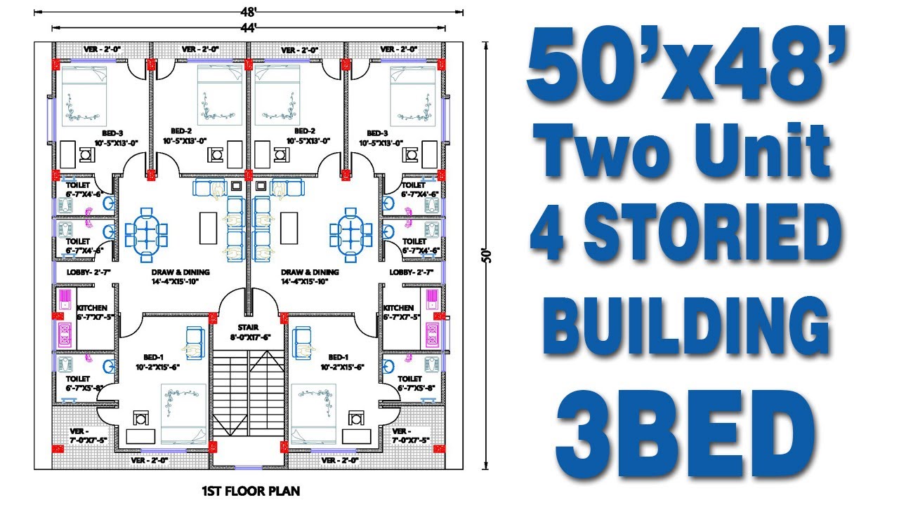 দুই ইউনিট চারতালা বাড়ি | ৫.৫ শতক | 50x48 | Two Unit | 3bed | Simple ...
