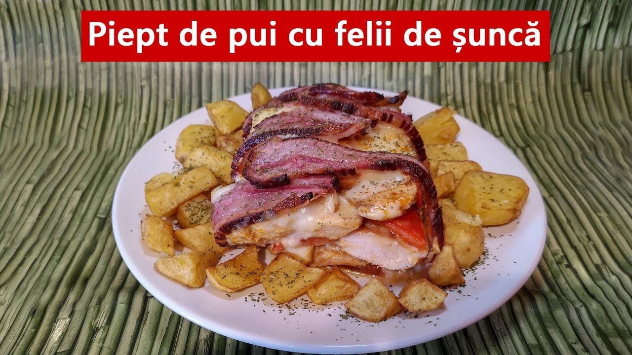 Piept de pui cu felii de sunca la cuptor - YouTube