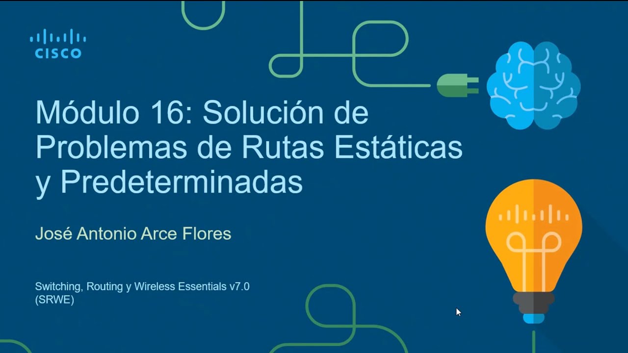 Solución de Problemas de Rutas Estáticas y Predeterminadas MODULO 16 CCNA2 - YouTube