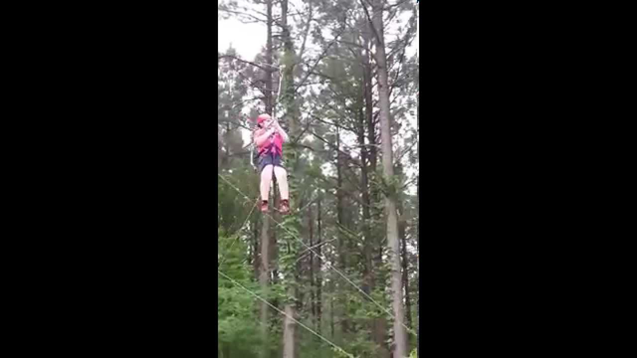 Robbie's first zip line ride - YouTube