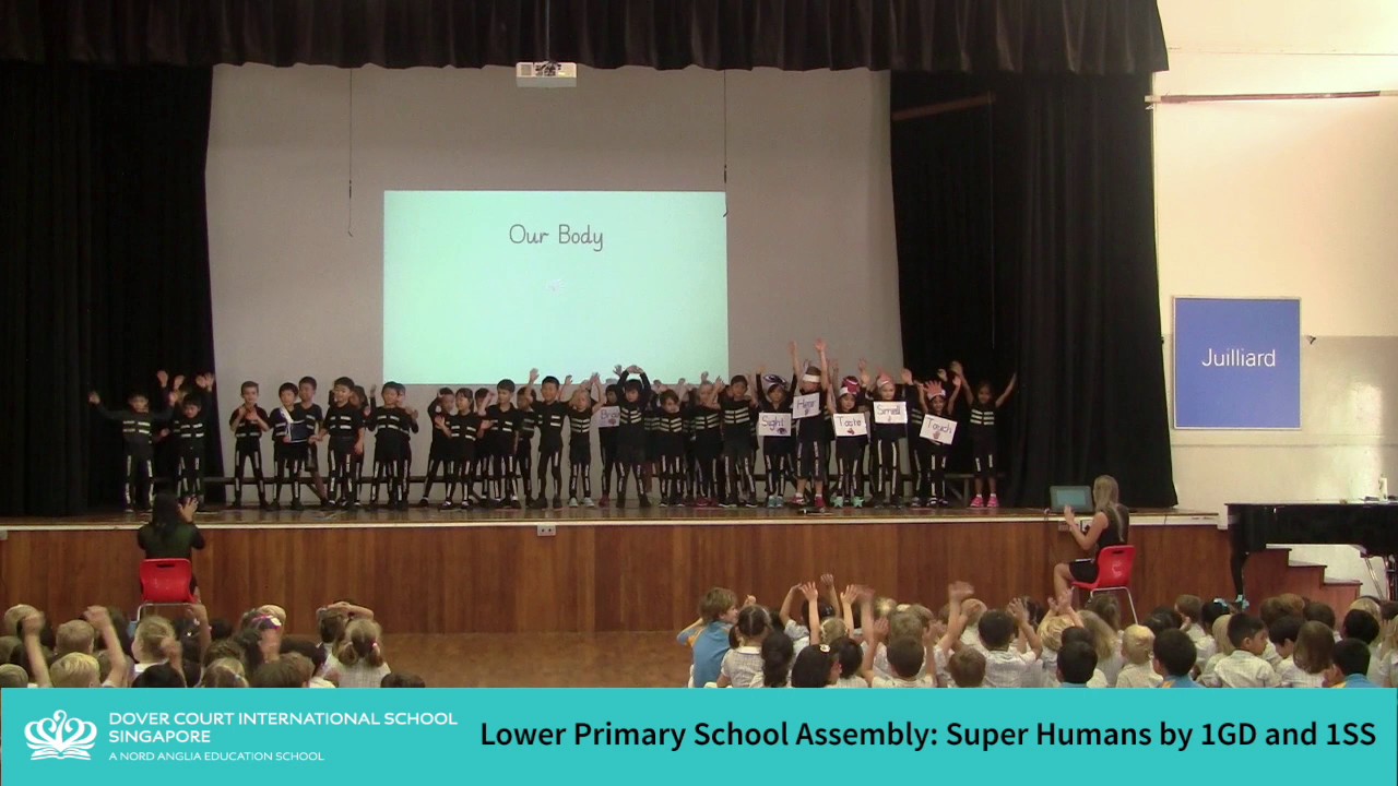 DCIS: Lower Primary School Assembly - Super Humans by 1GD and 1SS - YouTube
