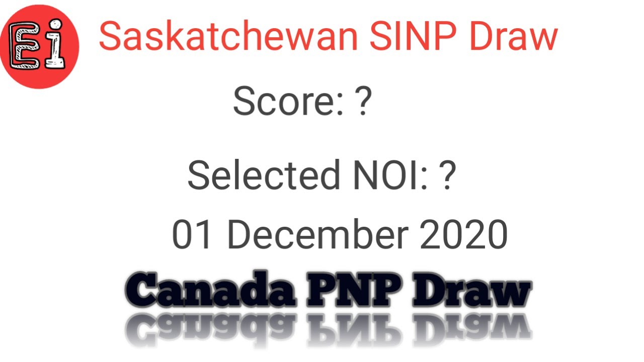Canada PR PNP Draw| SINP draw as on 01 Dec 2020 - YouTube
