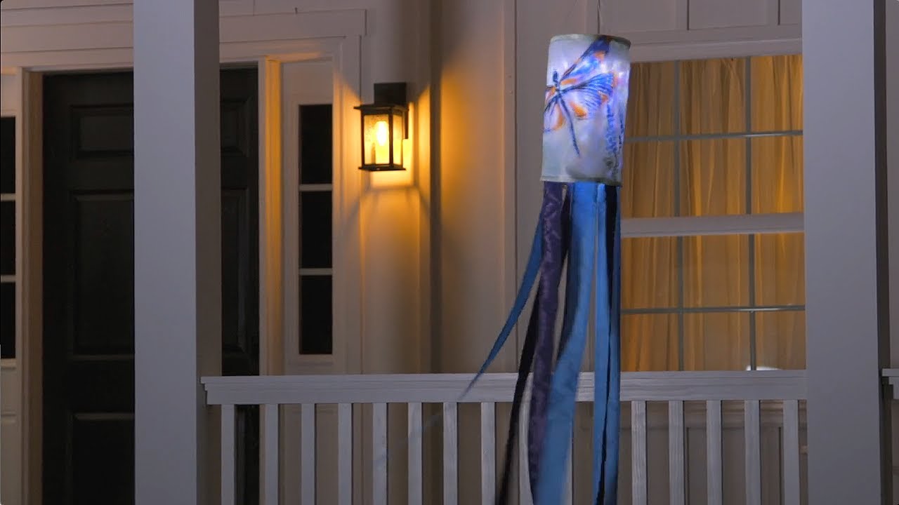 Color-changing Solar Lit Windsocks from Evergreen Flag - YouTube