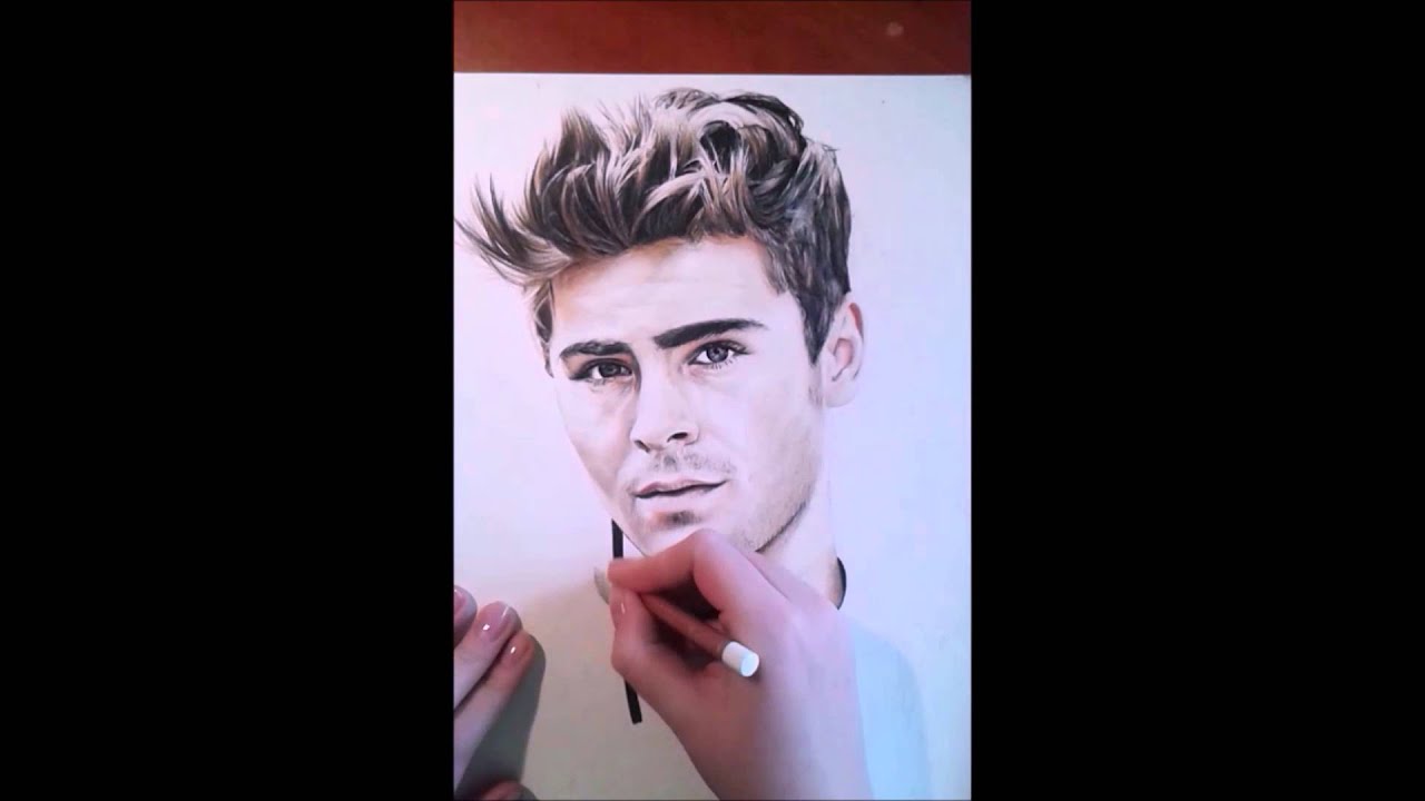 Drawing Zac Efron - YouTube