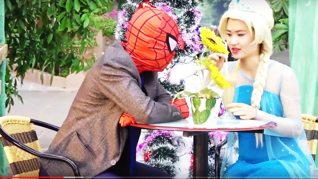 Spiderman vs Frozen Elsa DATING | Maleficent Disturbing Spiderman - YouTube