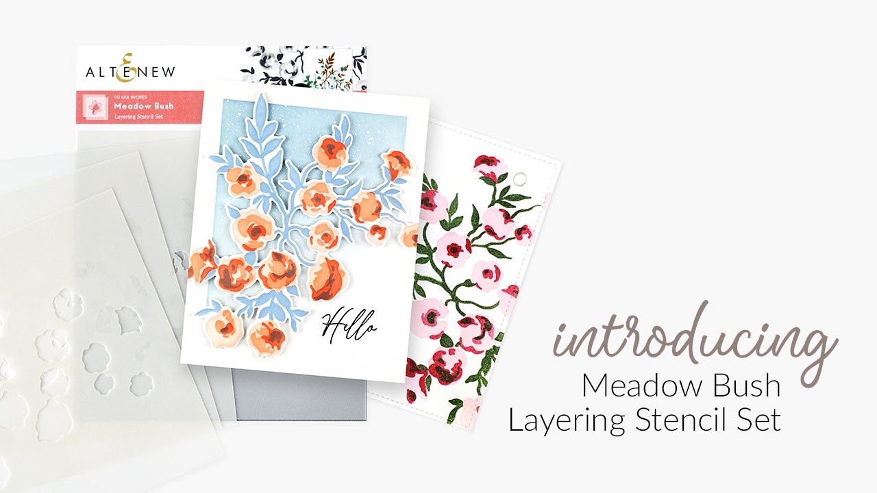 Beautiful Floral Layered Blooms with Meadow Bush Layering Stencil - YouTube