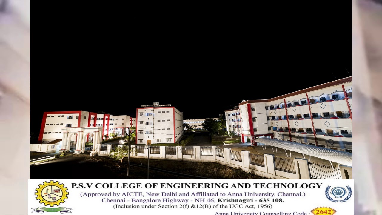 P.S.V College of Engineering and Technology - YouTube