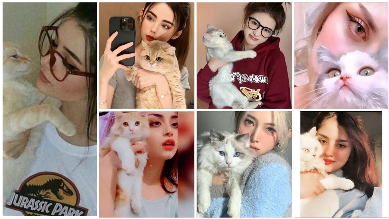Beautiful girls dpz with very cute cats🐱amazing dpz collection for cat ...