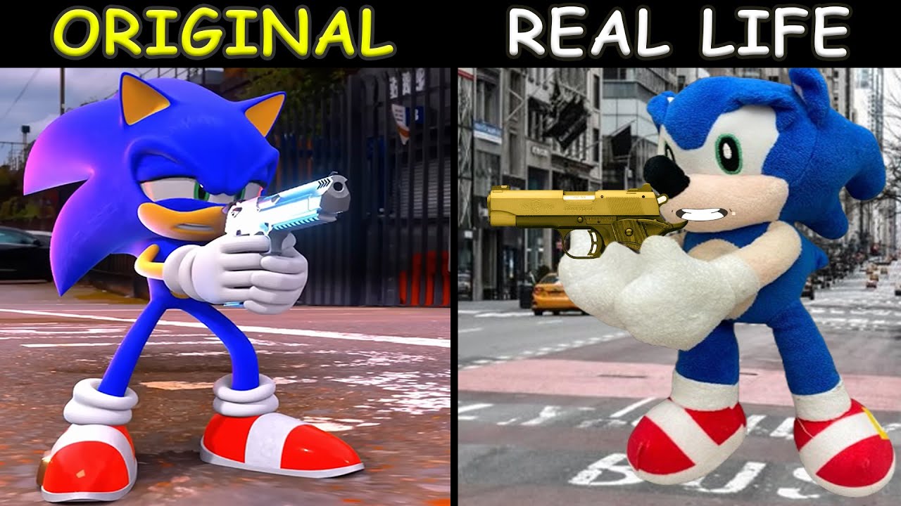 SONIC Play Shooting Game | The Sonic Tapes Animation | Original vs ...