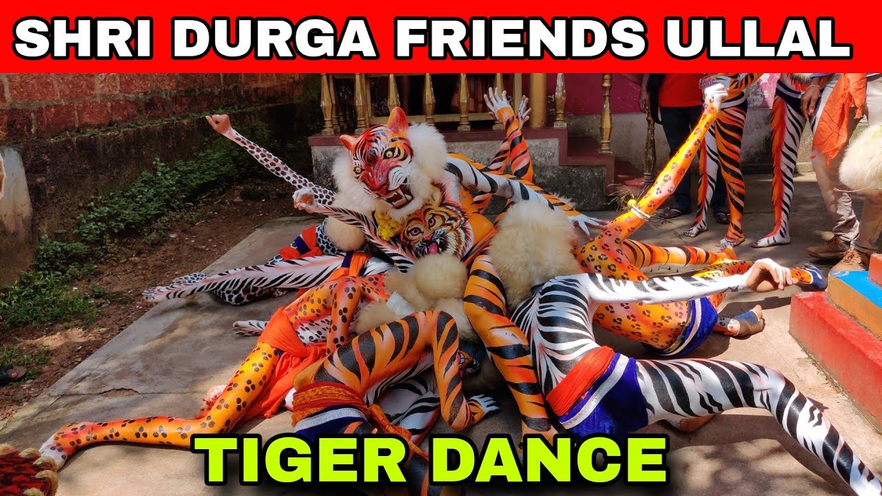 Tiger Dance SHRI DURGA FRIENDS ULLAL || Tulu vlog || TRITHESH N POOJARY ...