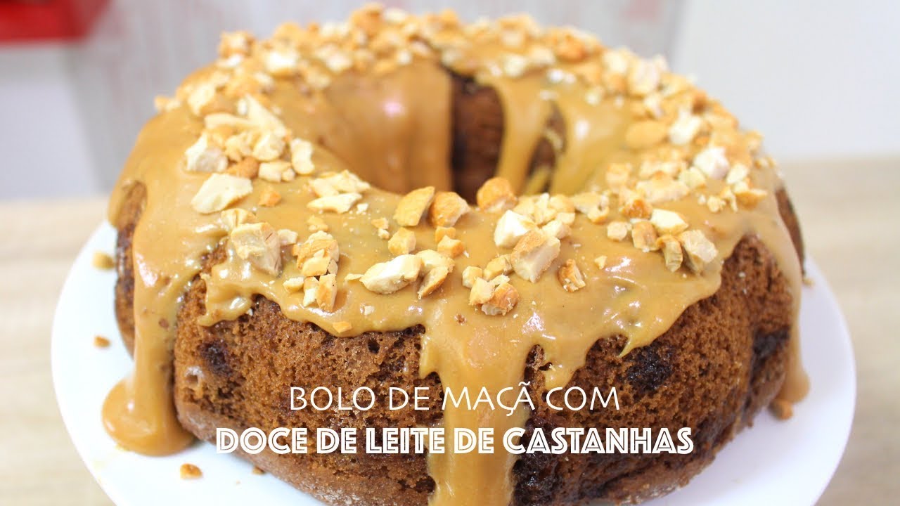 BOLO DE MAÇÃ COM DOCE DE LEITE DE CASTANHAS #484 | Receitas da Mussinha ...