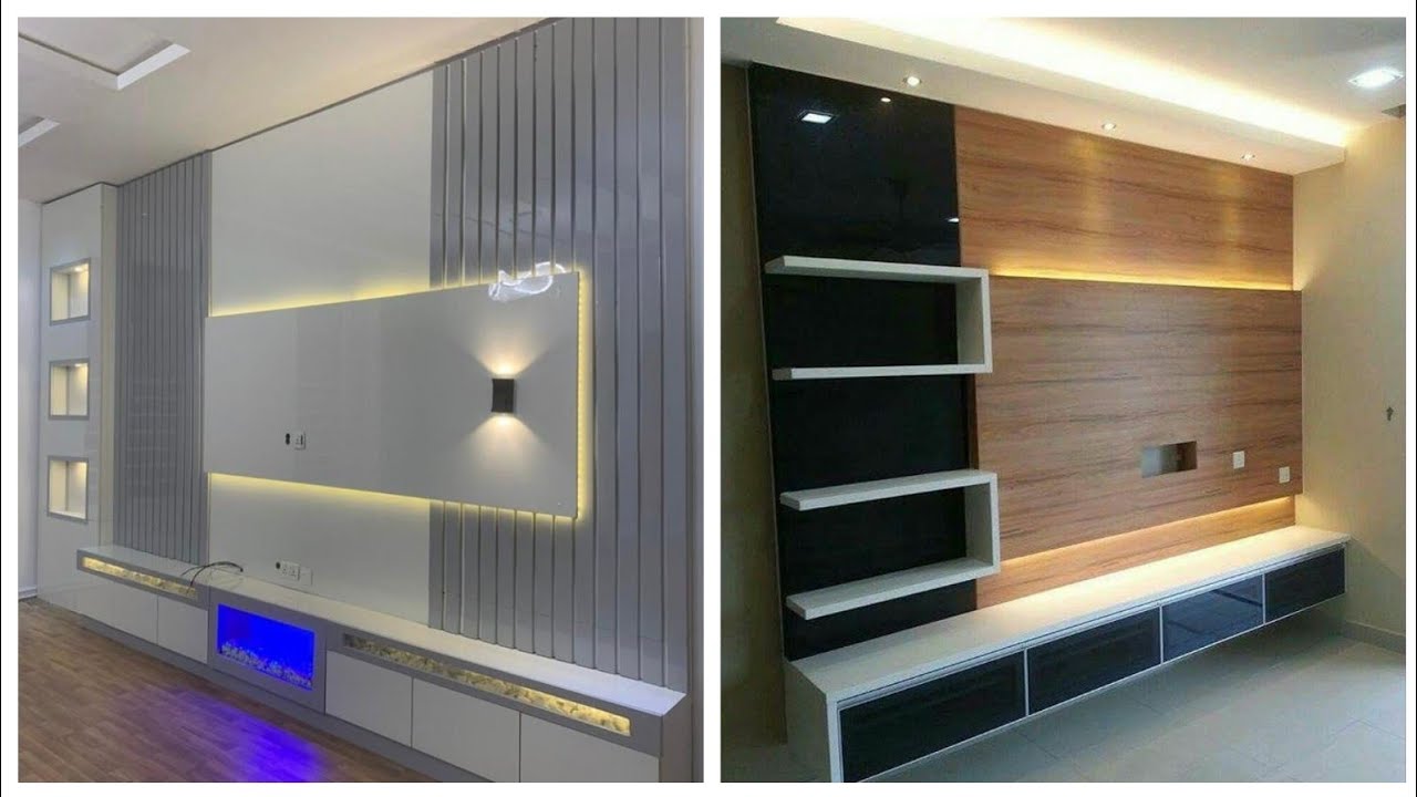 45 LCD wall unit cabnit design for Lounges/#Simple& Stylish Lcd wall ...