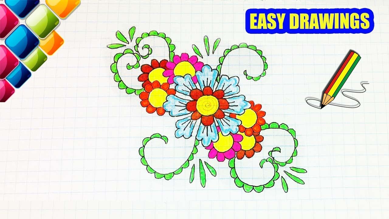Easy Drawings 312 How To Draw Flower Pattern Drawings For Beginners Easy Drawings 312 How To Draw Flower Pattern Drawings For Beginners