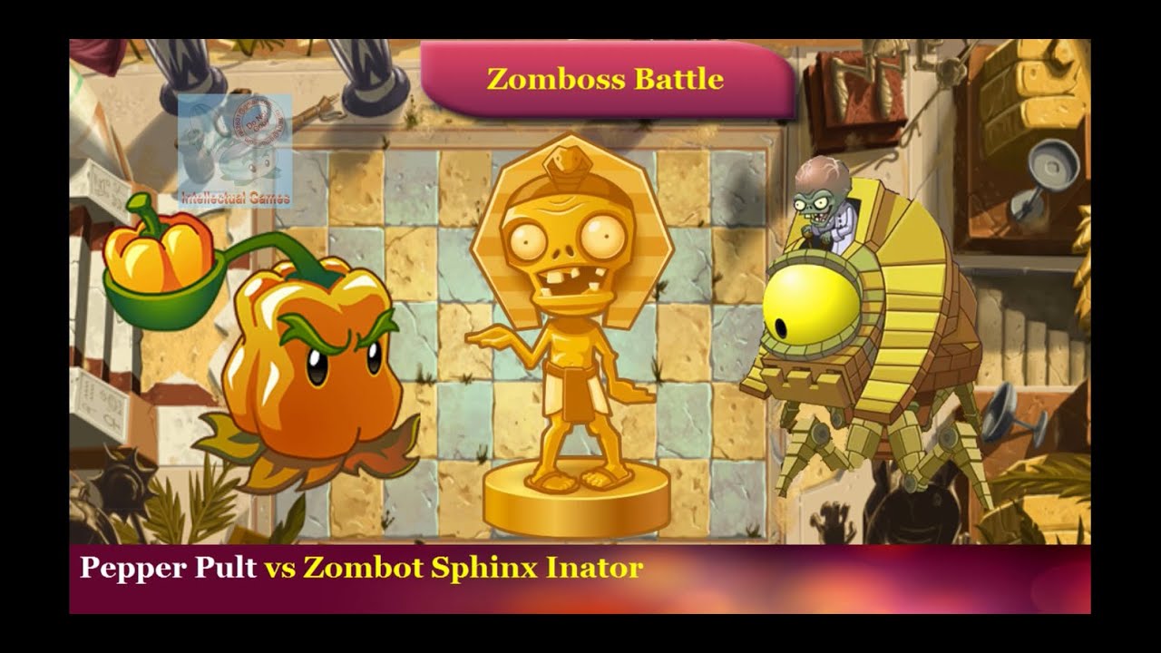 Plants vs Zombies 2 - Frostbite Caves Zomboss Battle Pepper Pult vs ...