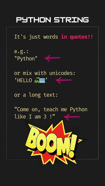 Python Strings Explained Like Youre 3 🍼 Python Pythonprogramming Pythonforbeginners Youtube