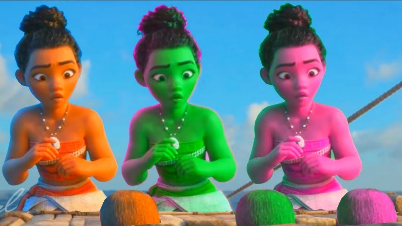 MOANA IN MOTUNUI Learning colors - Funny Momment Videos Learning Video ...