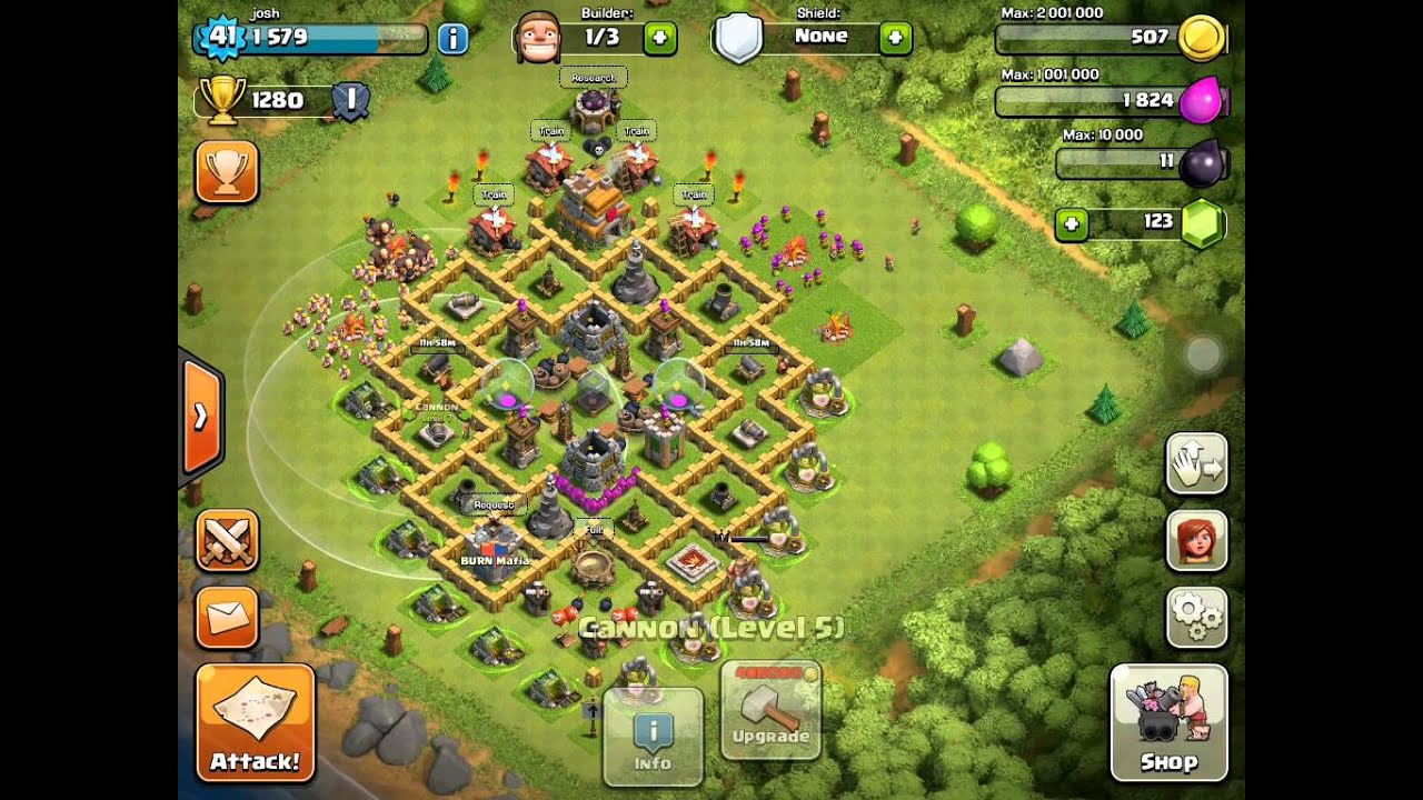 Clash Of Clans - farming defence formation and attack strategy - town ...