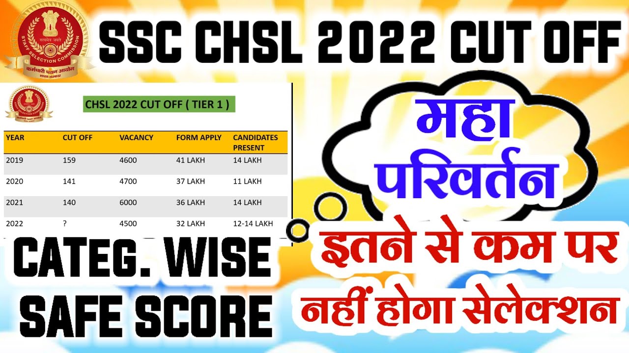 SSC CHSL Cut off 2022 | SSC CHSL Category Wise Score 2022 | SSC CHSL ...