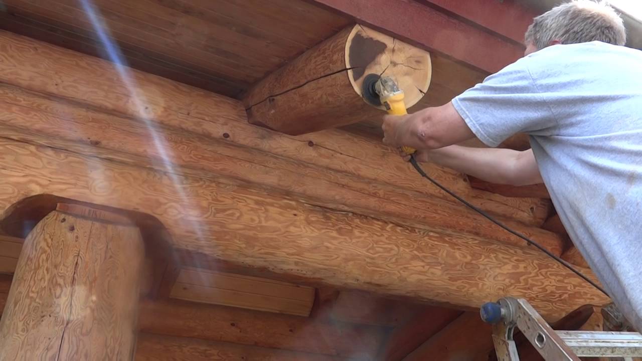 Northwest Log Home Care - Grinding Log Ends - YouTube