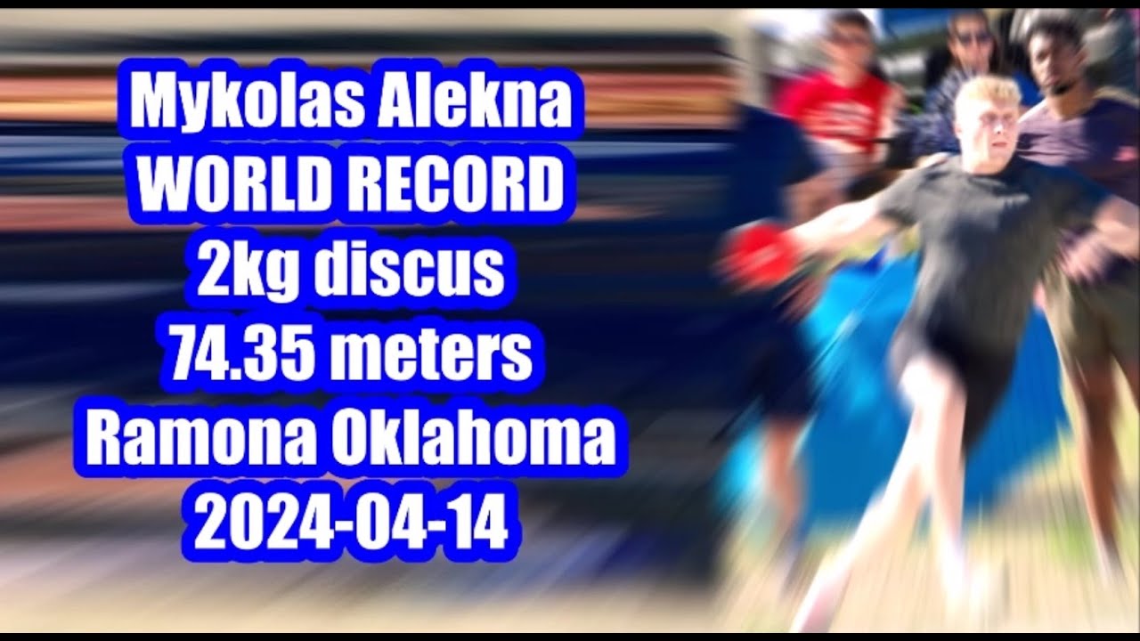 Mykolas Alekna (Lithouania) WORLD RECORD 2kg discus 74.35 meters Ramona ...