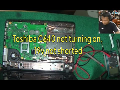 Toshiba C640, not turning on, main power rail not shorted - YouTube