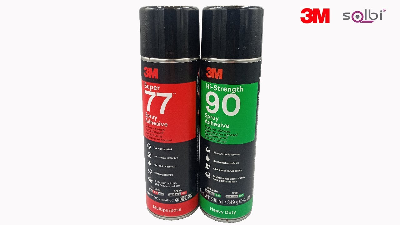 3M™ ADHESIVOS EN SPRAY 77™ MULTIUSOS Y 90™ ALTA RESISTENCIA - YouTube
