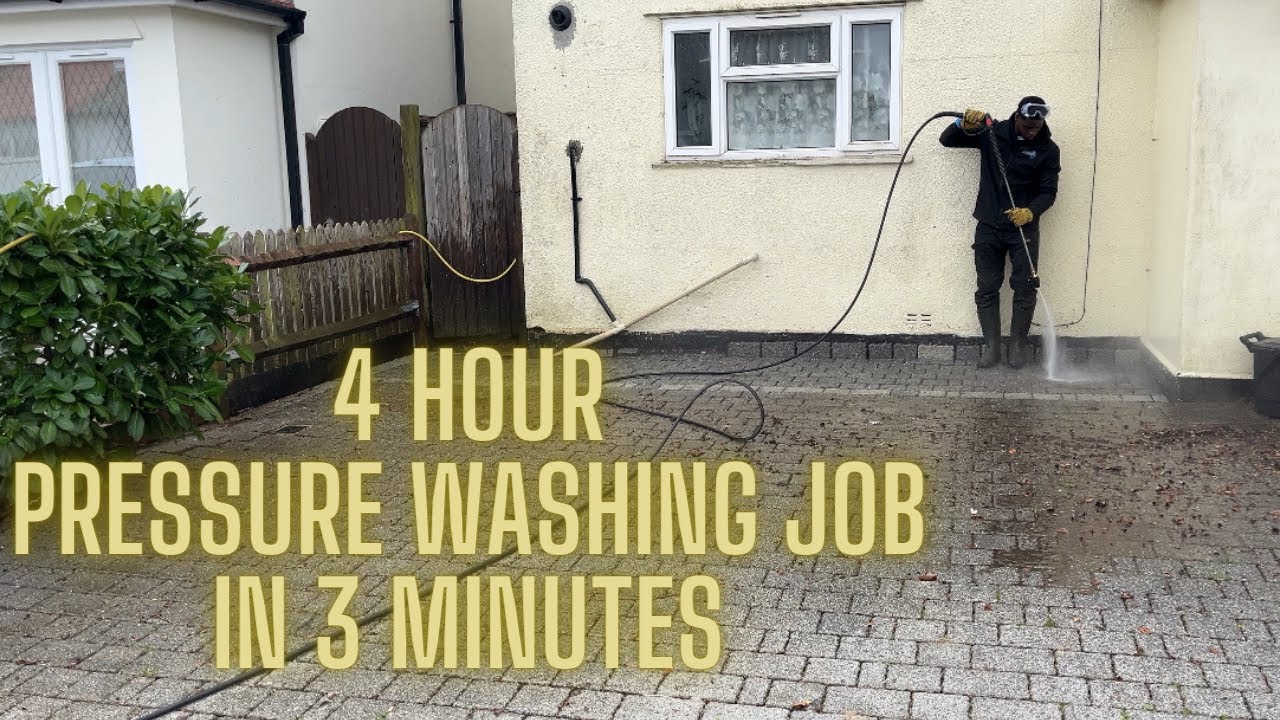 4 HOUR PRESSURE WASHING JOB IN 3 MINUTES | FILTHY DRIVEWAY TIMELAPSE ...