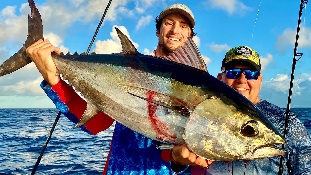 *JUMBO* Tunas on live bait! Catch/Clean/Cook on the Traeger - YouTube