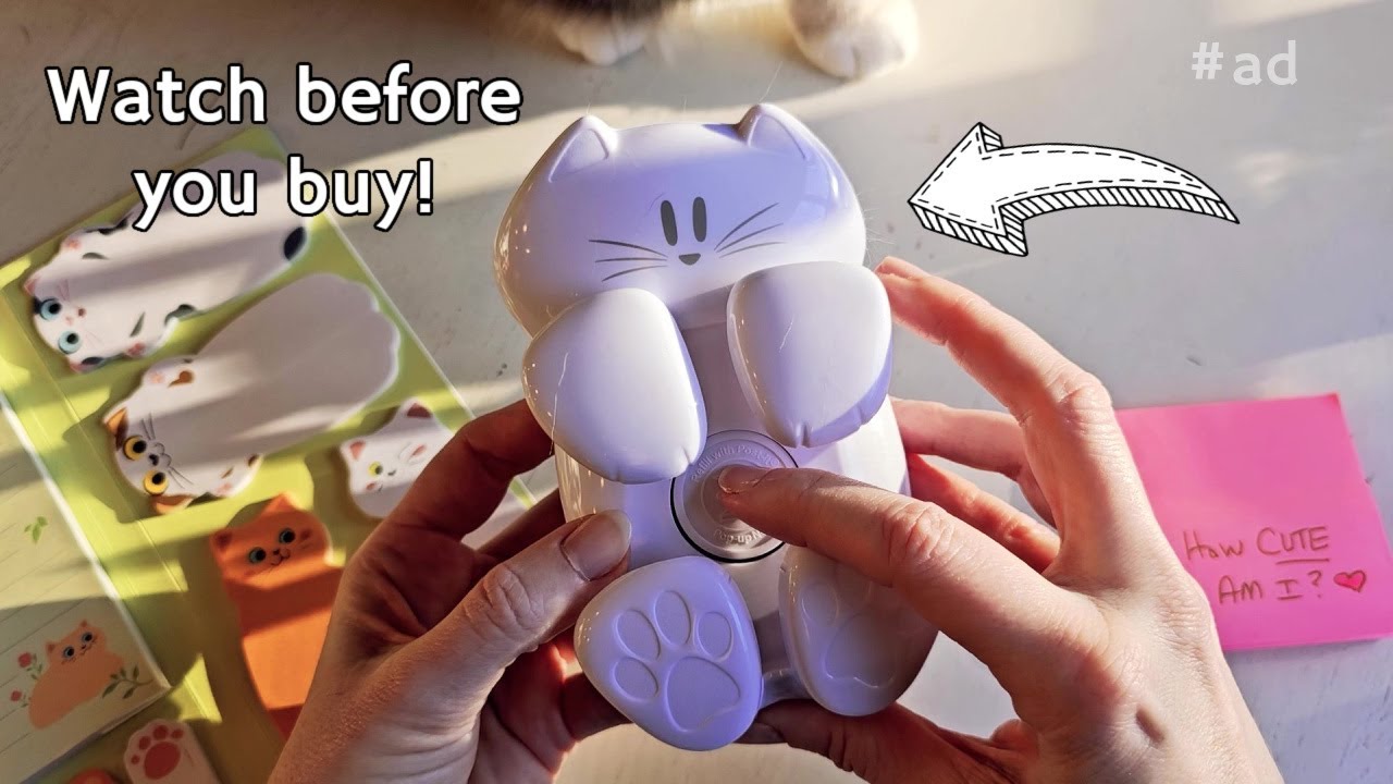 Cat Sicky Note Dispenser Post-it, Pop-up Cat Design Sticky Note Holder ...
