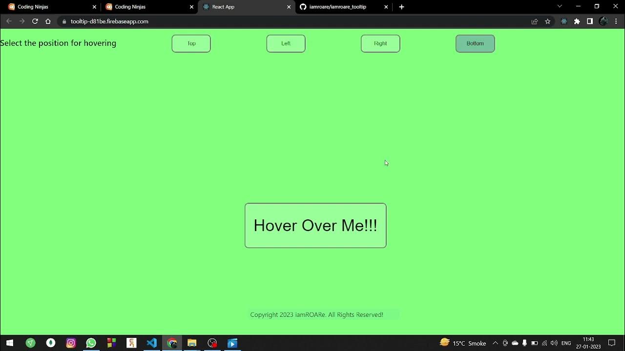 Tooltip using React.js by Rahul Prajapati - YouTube