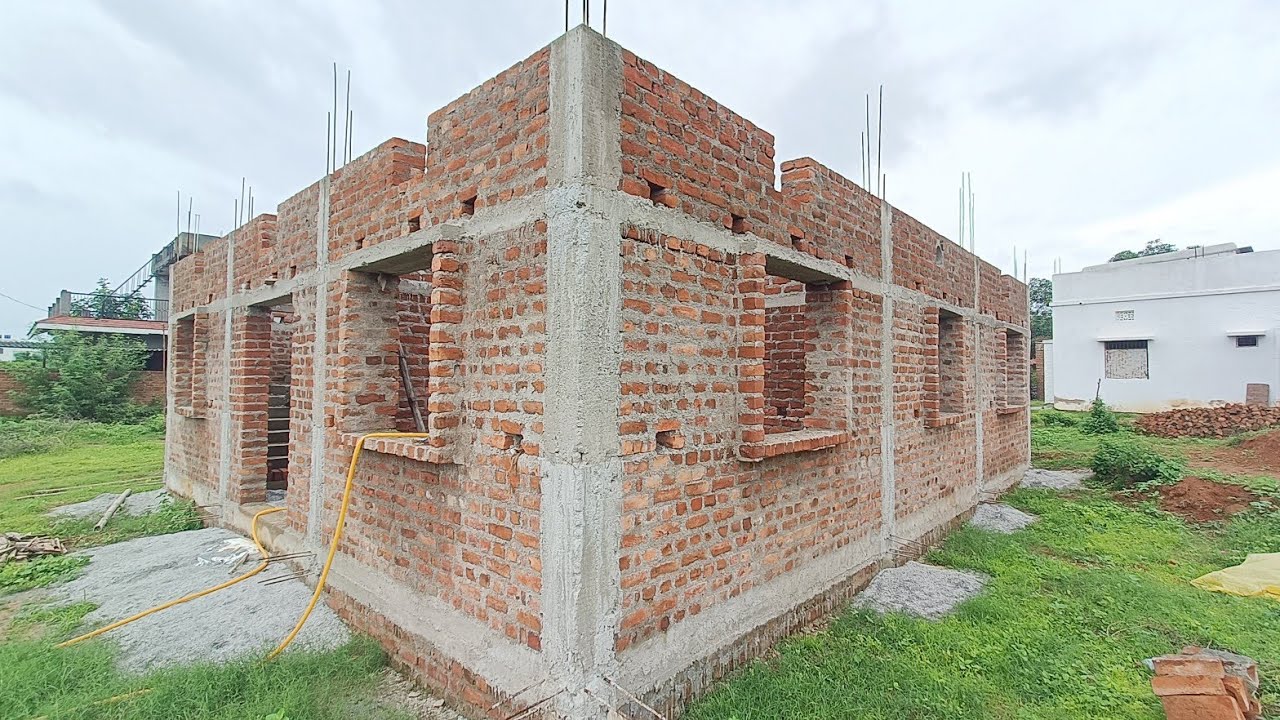 36 BY 36 House walkthrough | 4 BEDROOM | BRICKS WORK WITH COLUMN BEAM ...