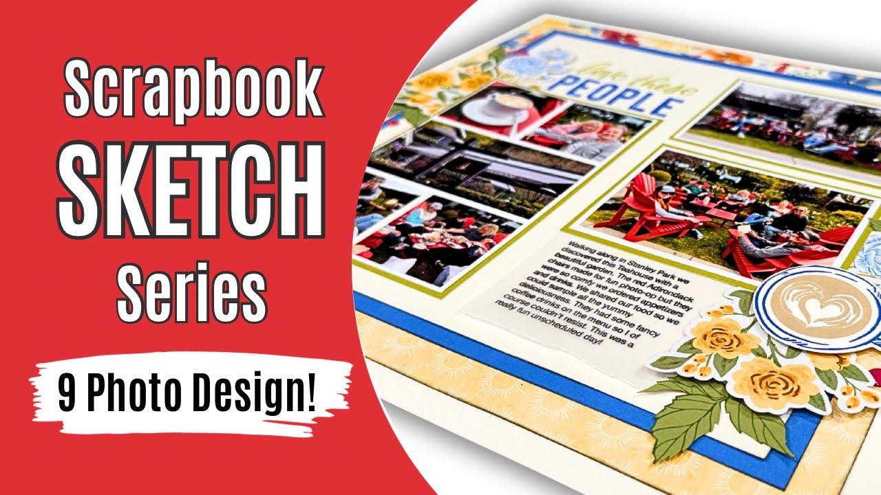 Flip That Sketch Scrapbook Layout Design / Lots of Photos! - YouTube