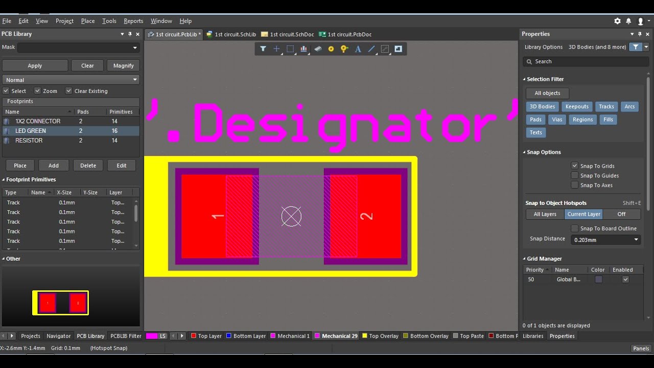 Altium Designer 18 Tutorials for Beginners Part-2: Footprint Designing - YouTube