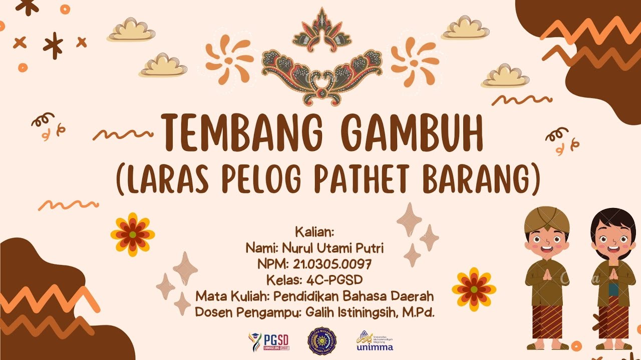 Tembang Macapat Gambuh (Laras Pelog Pathet Barang) - YouTube