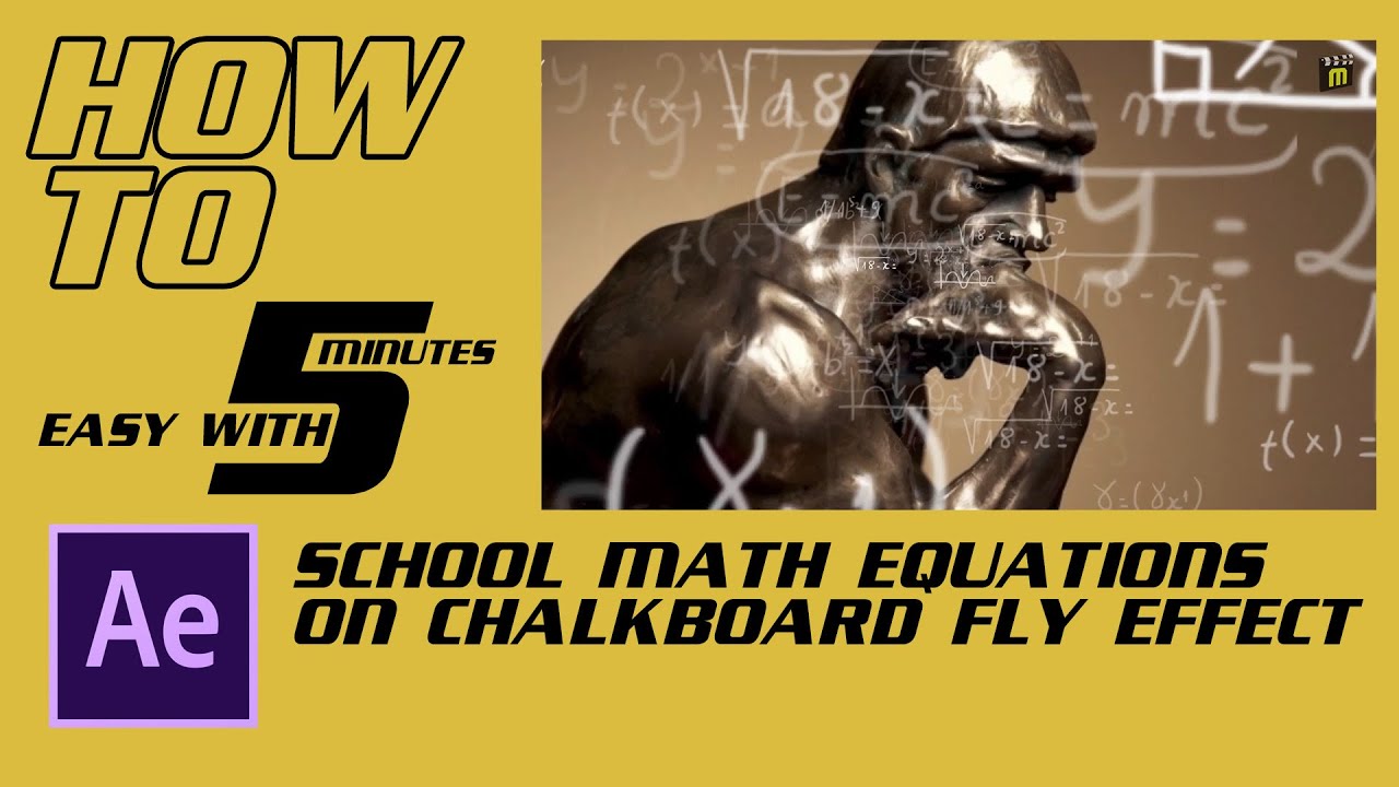 How to - School math equationson chalkboard fly effect - YouTube