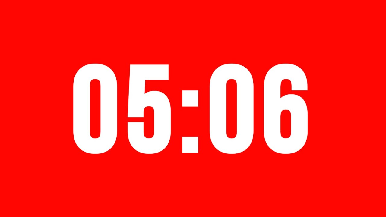 5 Minute 6 Second Timer With Alarm Without Music - YouTube