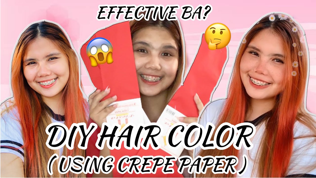 DIY HAIR DYE ( Using Crepe Paper ) || ALEXIES QUENDAN - YouTube
