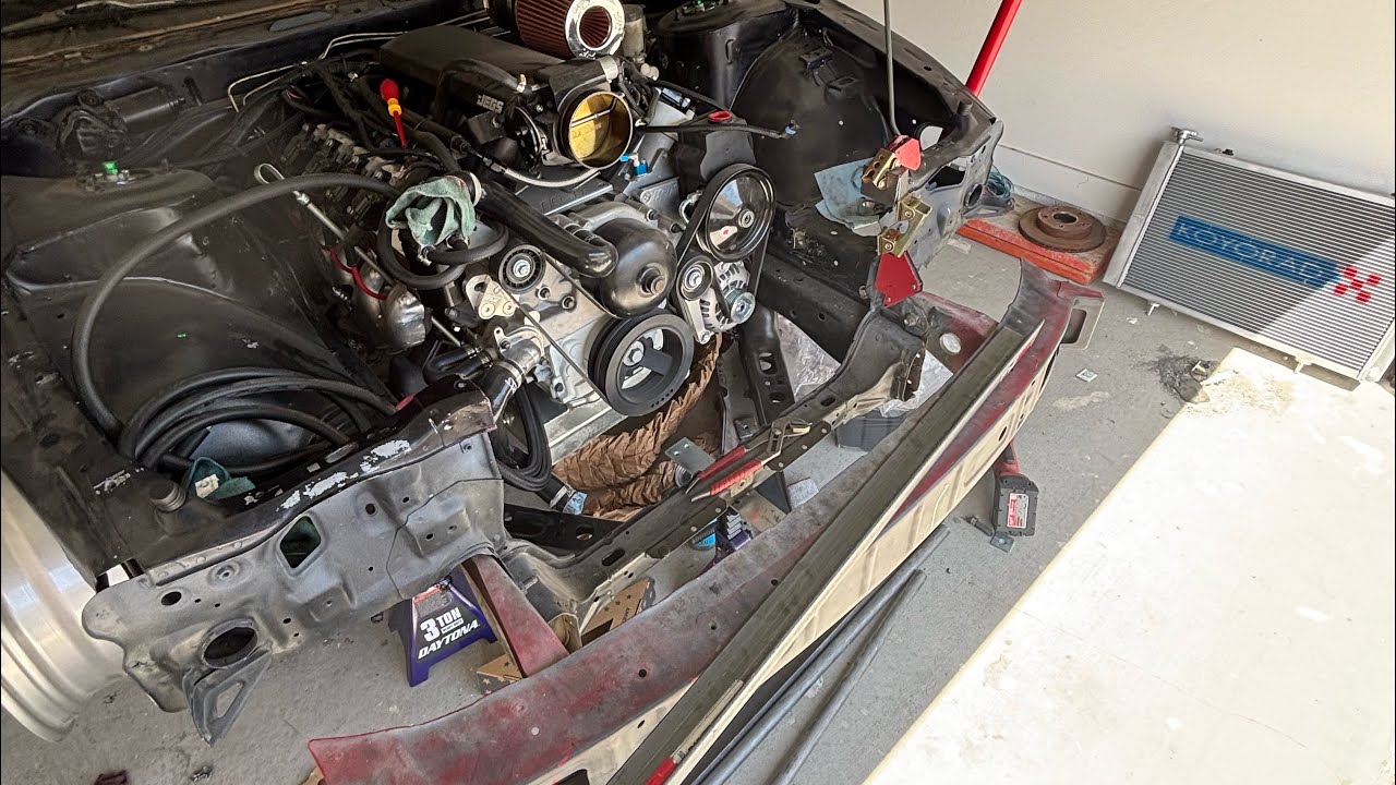 Custom S13 upper radiator support!!! - YouTube