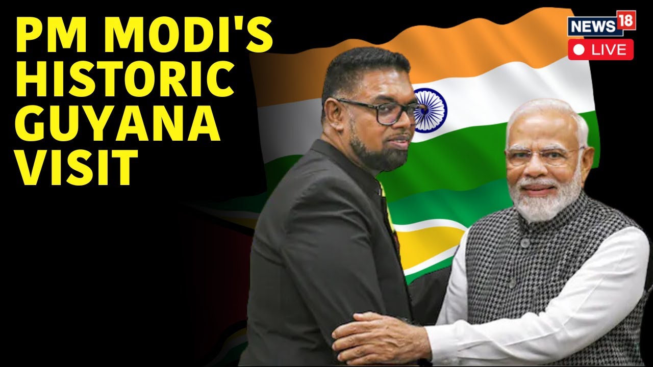 PM Modi In Georgetown, Guyana After G20 Summit | PM Modi Guyana Visit ...