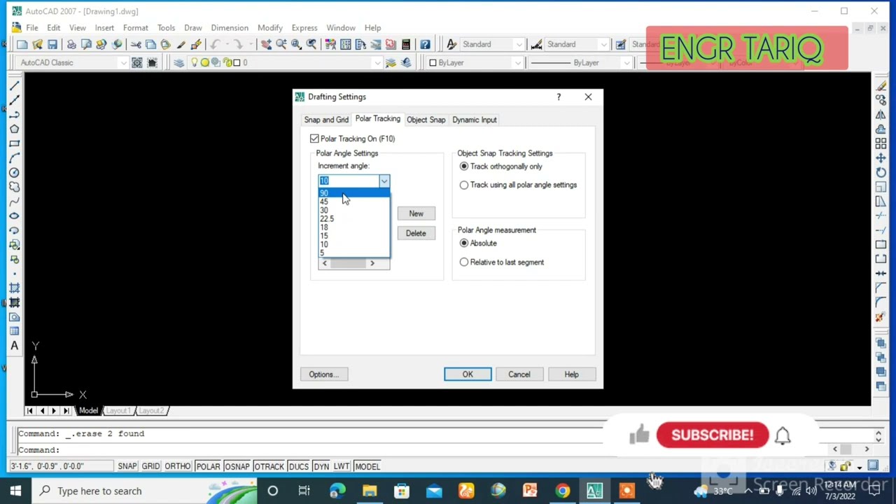 AutoCAD 2007 Polar Tracking Tutorial AutoCAD Polar Tracking Settings AutoCAD 2007 Polar Tracking Tutorial AutoCAD Polar Tracking Settings