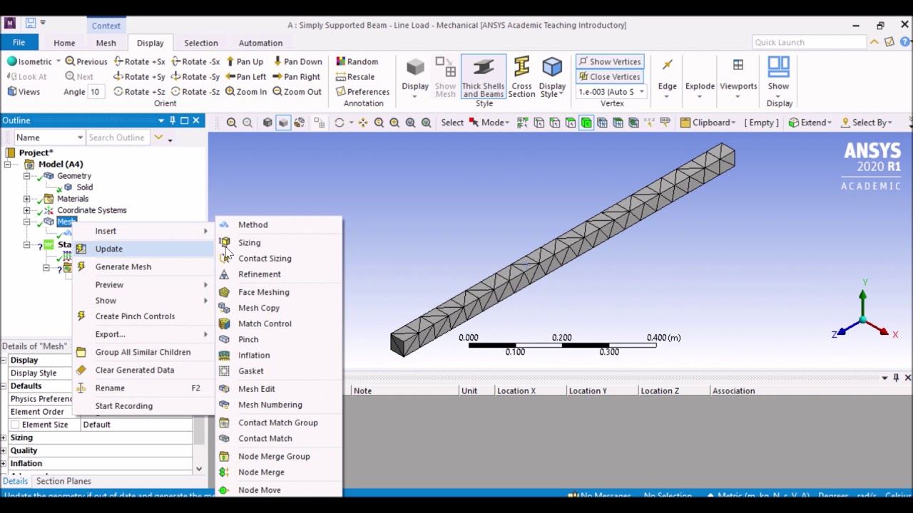Step 5 Generating a Mesh and Setting it's Properties - YouTube