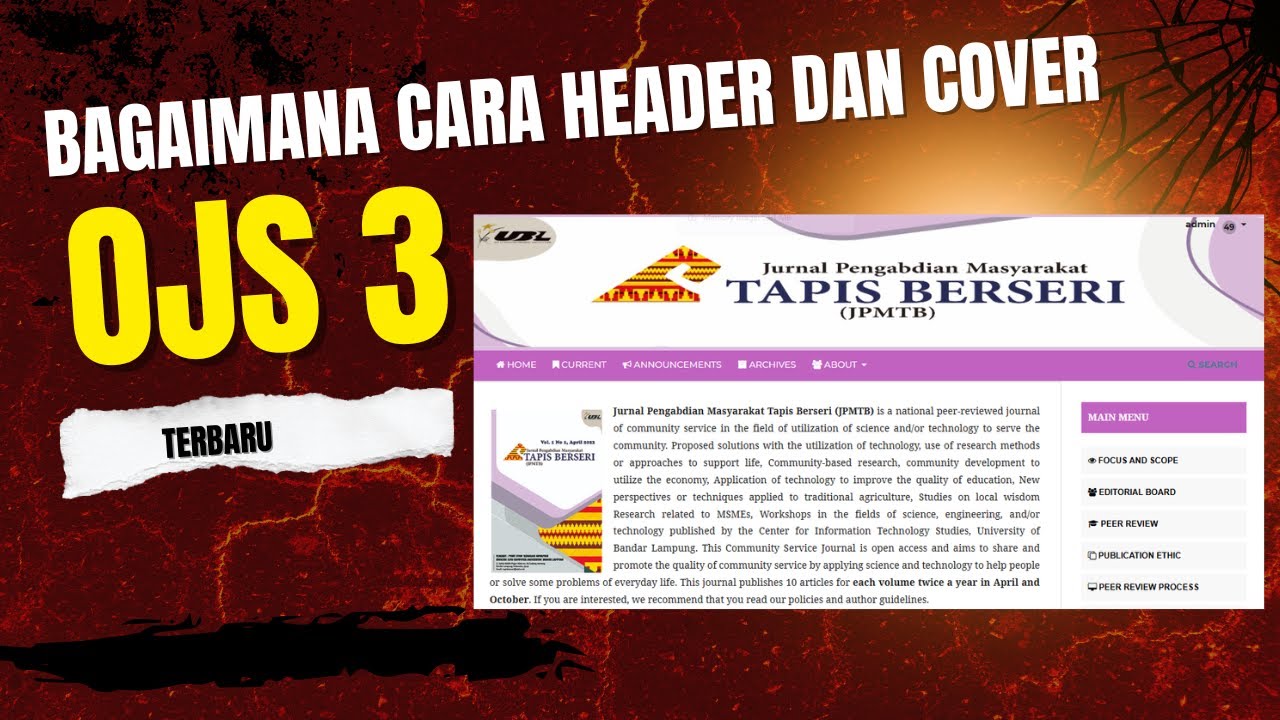CARA GANTI GAMBAR HEADER DAN COVER DI OJS 3 TERBARU - YouTube