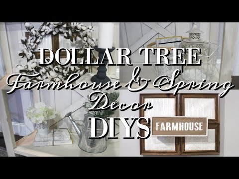 DOLLAR TREE FARMHOUSE & SPRING DECOR DIYS 2019 - YouTube