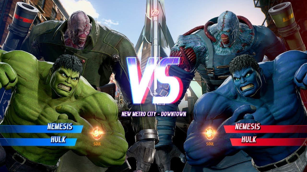 Marvel vs Capcom Infinite - Nemesis and Hulk VS Nemesis and Blue Hulk ...
