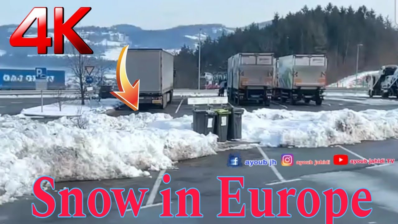 4k Europe is frozen! Massive snow storms in Norway, Sweden and Denmark ...