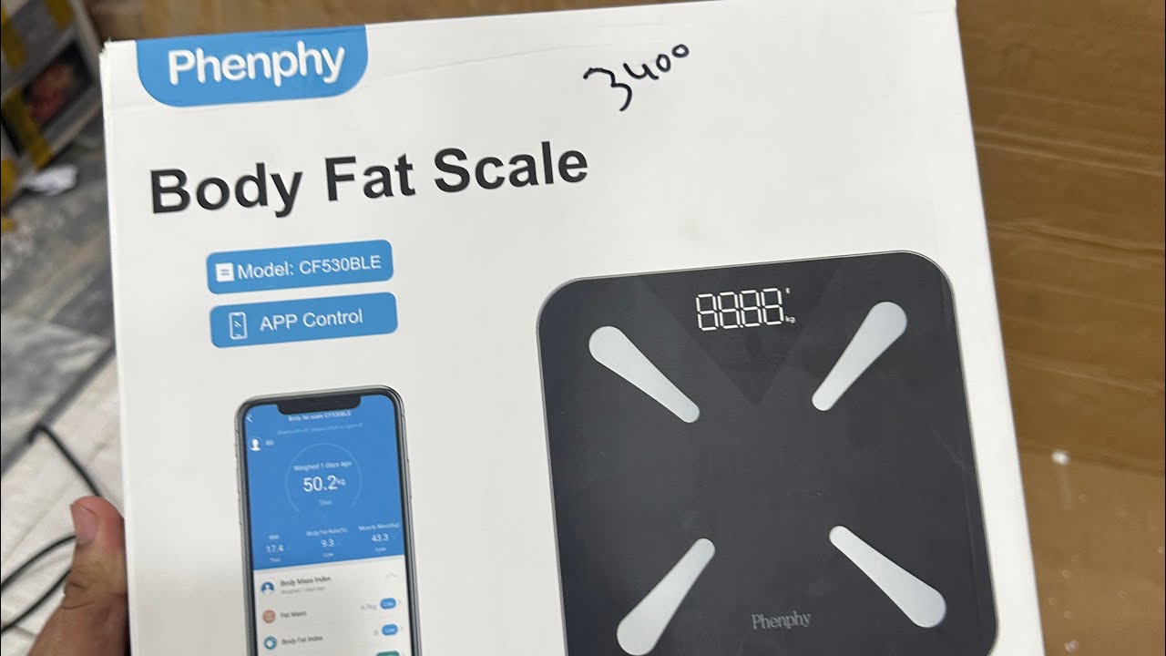 Phenphy fat body scale with bluetooth connection - YouTube
