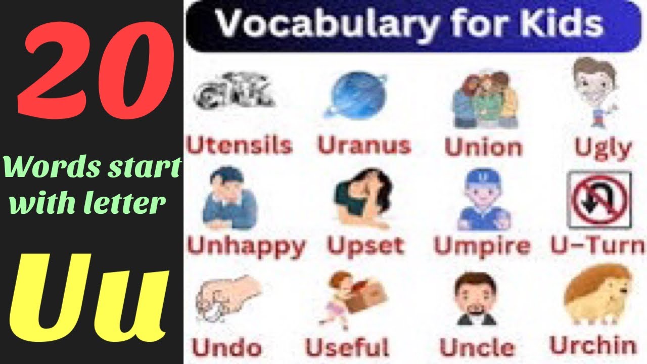U letter words in english | Words starting with letter U | letter u ...